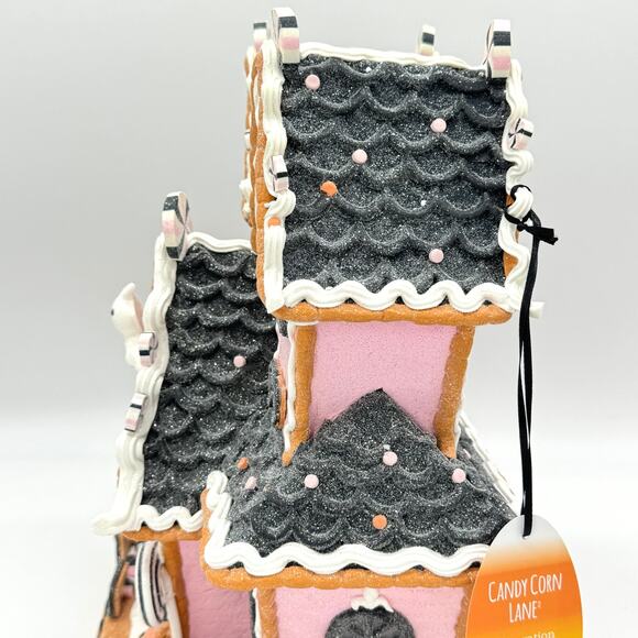 Candy Corn Lane | Holiday | Pink Halloween Gingerbread Haunted House ...